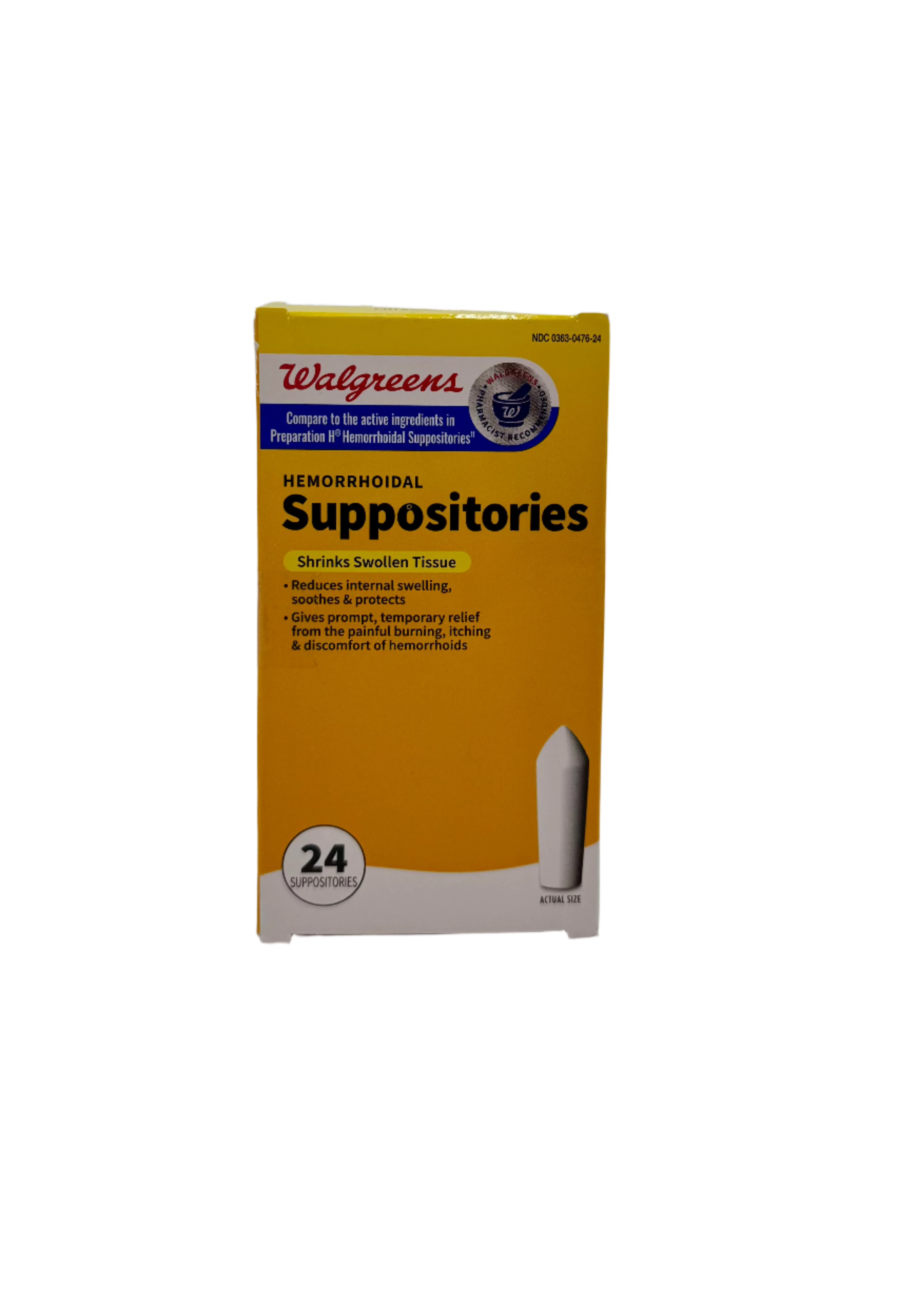 Suppositories. Assorted brands and count. Package of 12 or more suppos